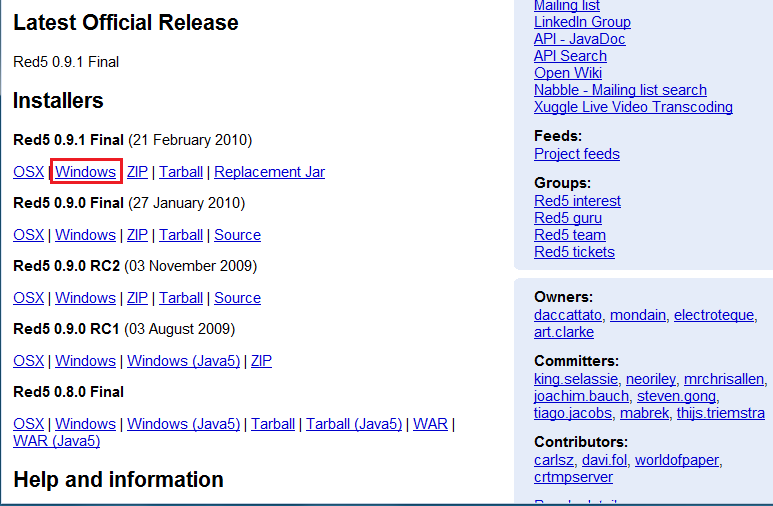WindowsにRed5をインストールした: 特攻野郎Tチーム